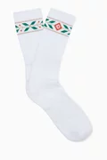 Buy Casablanca White Casa Sport Socks in Cotton for MEN in UAE | Ounass