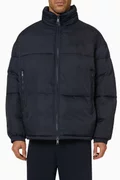 Buy Armani Exchange Blue Puffer Jacket in Nylon Online for Men | Ounass UAE