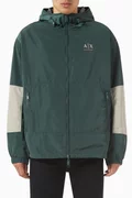 Buy Armani Exchange Green Reversible Logo Jacket in Techno fabric ...