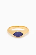 Buy PDPAOLA Blue Nomad Lapis Lazuli Stamp Ring in 18kt Gold-plated ...