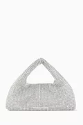 Buy Studio Amelia White Mini Atomic Hobo Bag in Crystal Mesh for Women ...