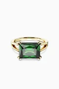 Buy Swarovski Green Matrix Crystal Cocktail Ring in Gold-plated Metal ...