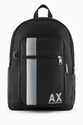 Buy Armani Exchange Black AX Logo Backpack in Faux Leather Online for ...