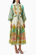 Buy ALEMAIS Multicolour Pinball Printed Shirt Dress in Ramie Online for ...