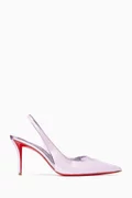 Buy Christian Louboutin Purple Posticha 80 Slingback Pumps in patent ...