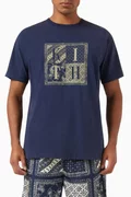 Buy Kith Blue Kith Batik Block Print Vintage T-shirt in Cotton Online ...