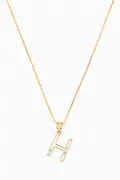 Buy M's Gems Gold Letter 'H' Diamond Initial Pendant Necklace in 18kt ...