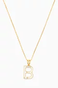 Buy M's Gems Gold Letter 'B' Diamond Initials Pendant Necklace in 18kt ...