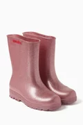 Buy Mini Melissa Pink Welly Boots in Melflex™ Online for Girls | Ounass UAE