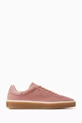 Buy Loro Piana Pink Tennis Walk LP Sneakers in Suede For Women Online ...