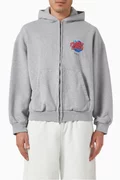 Buy Balenciaga Grey Planet Earth Zip-up Hoodie in Archetype-fleece For ...