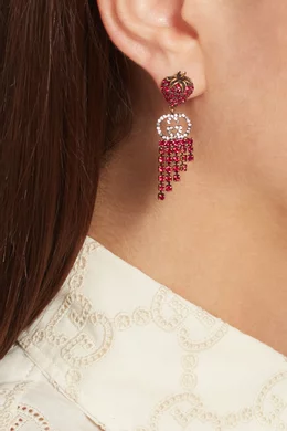 Buy Gucci Red Strawberry Crystal Earrings For Women Online Ounass UAE