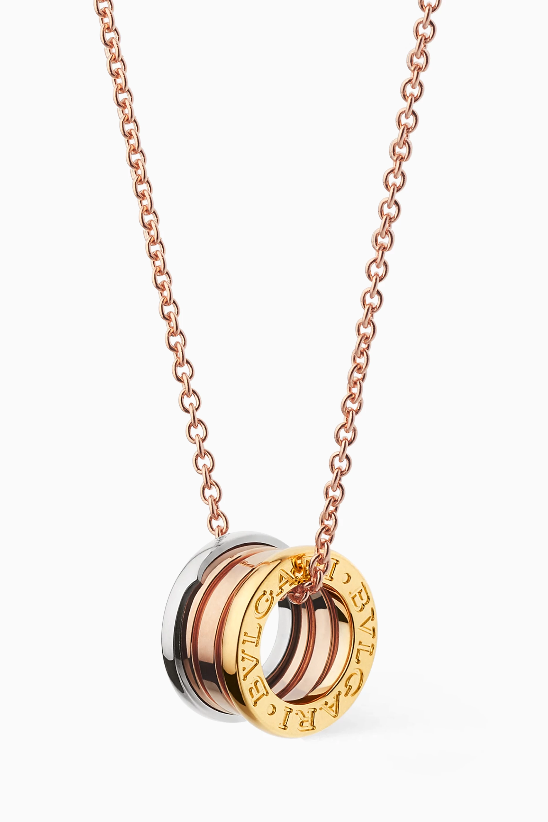Buy BVLGARI Gold Pink White Yellow Gold B.zero1 Necklace For Women Online Ounass UAE