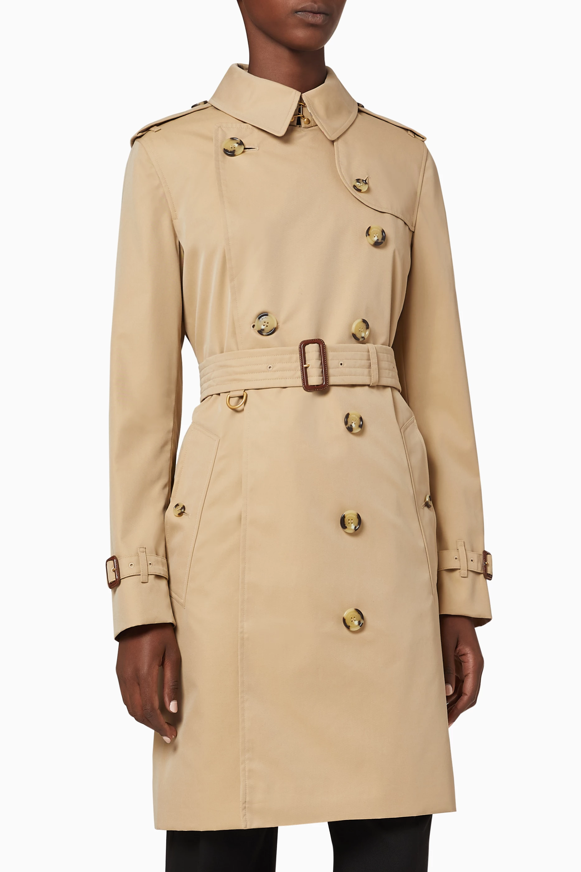 Buy Burberry Neutral The Mid Length Kensington Heritage Trench Coat For Women Online Ounass UAE