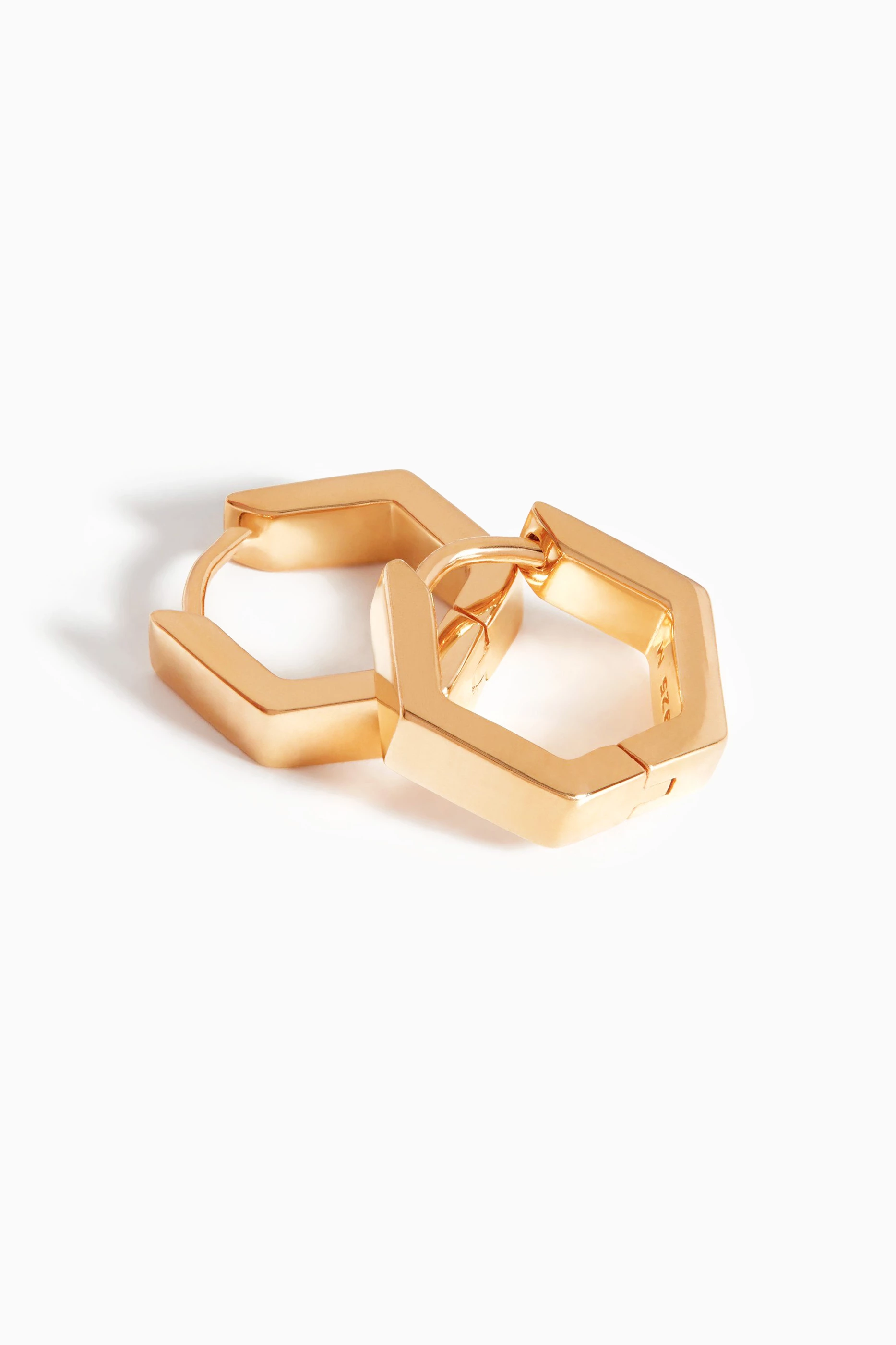 Buy Missoma Gold Chubby Hex Huggies in 18kt Gold plated Vermeil For Women Online Ounass UAE