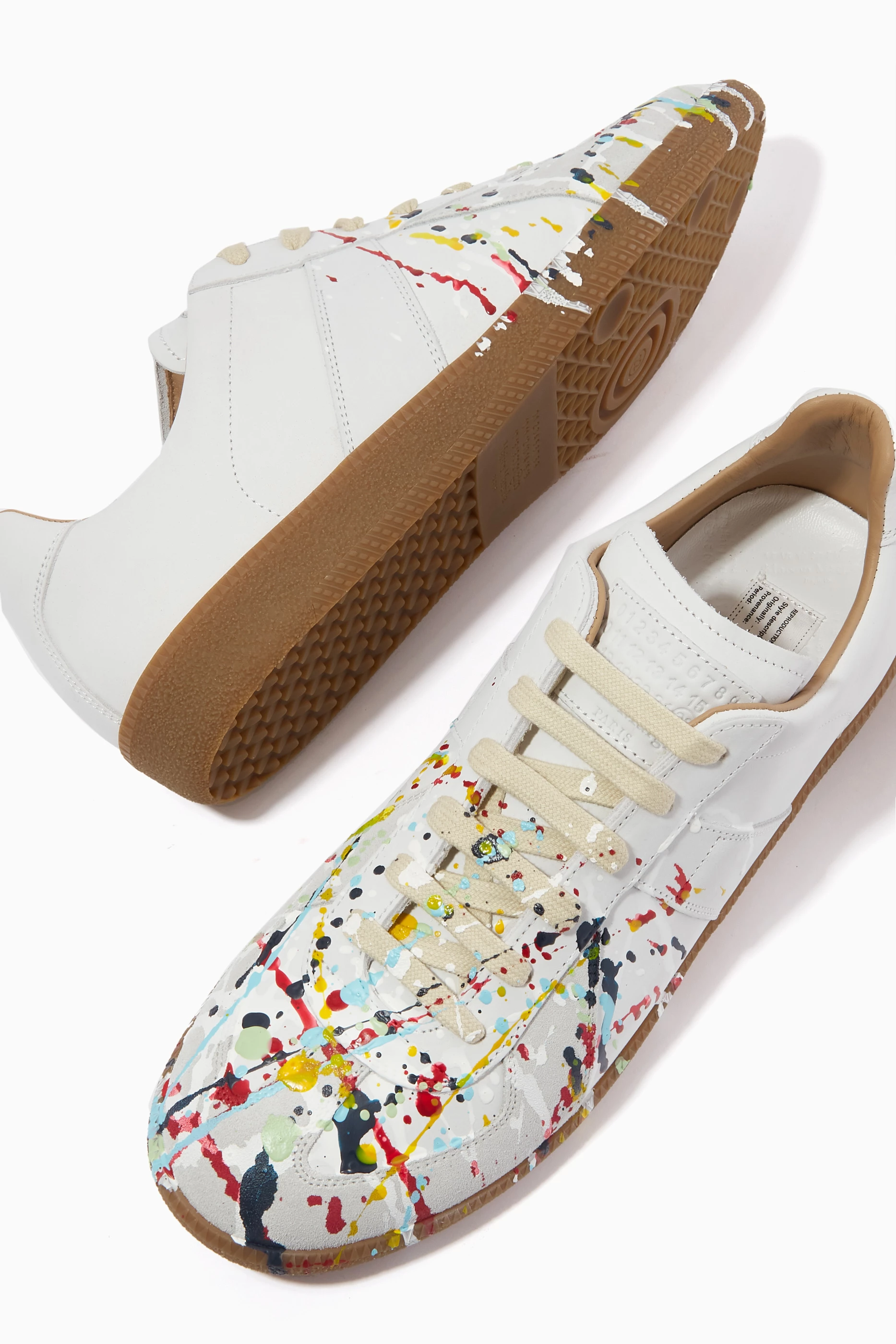 White Sneakers Paint Splatters Buy Maison Margiela Replica 'Paint