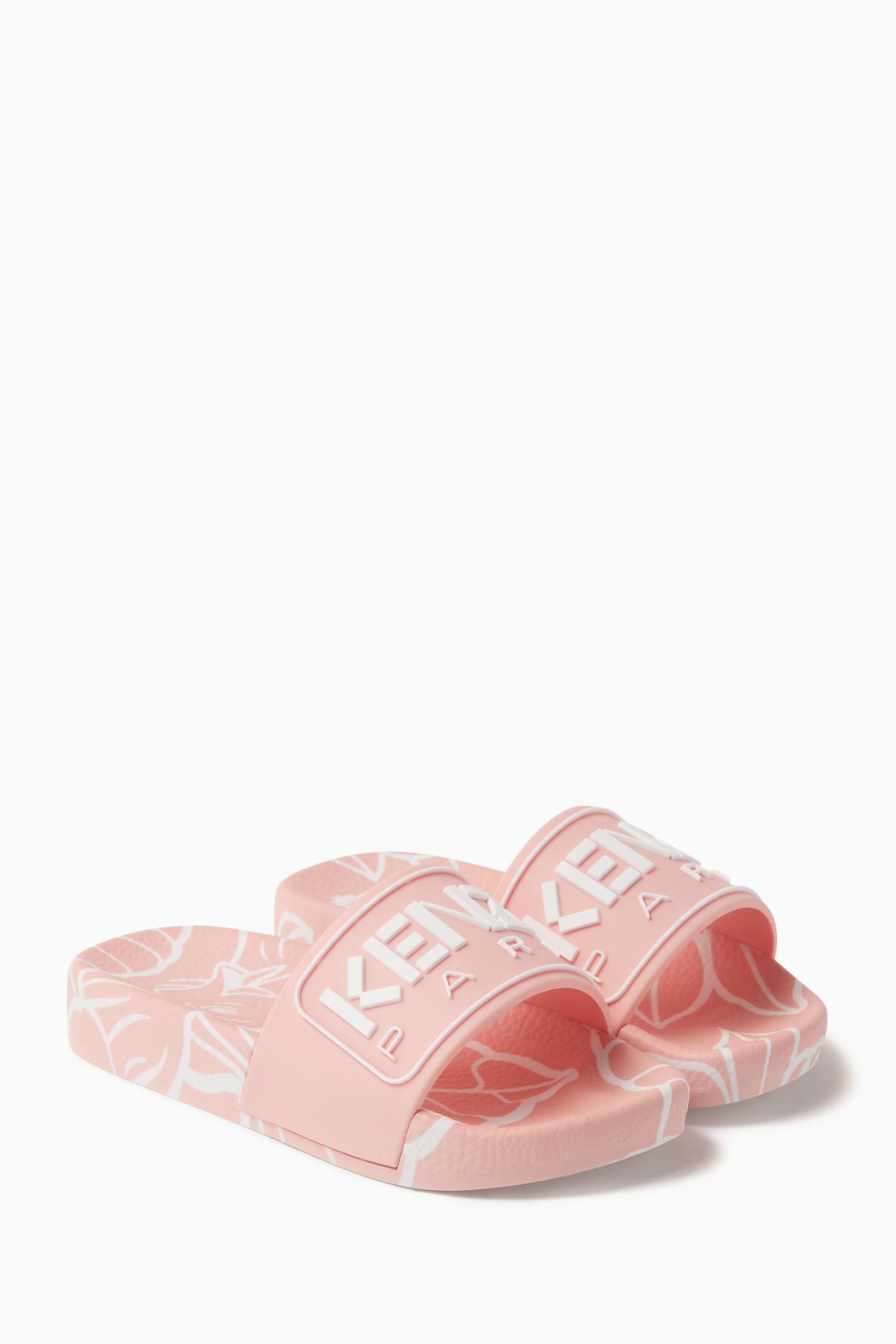 Buy KENZO KIDS Pink Logo Slides in Rubber For Girls Online Ounass UAE