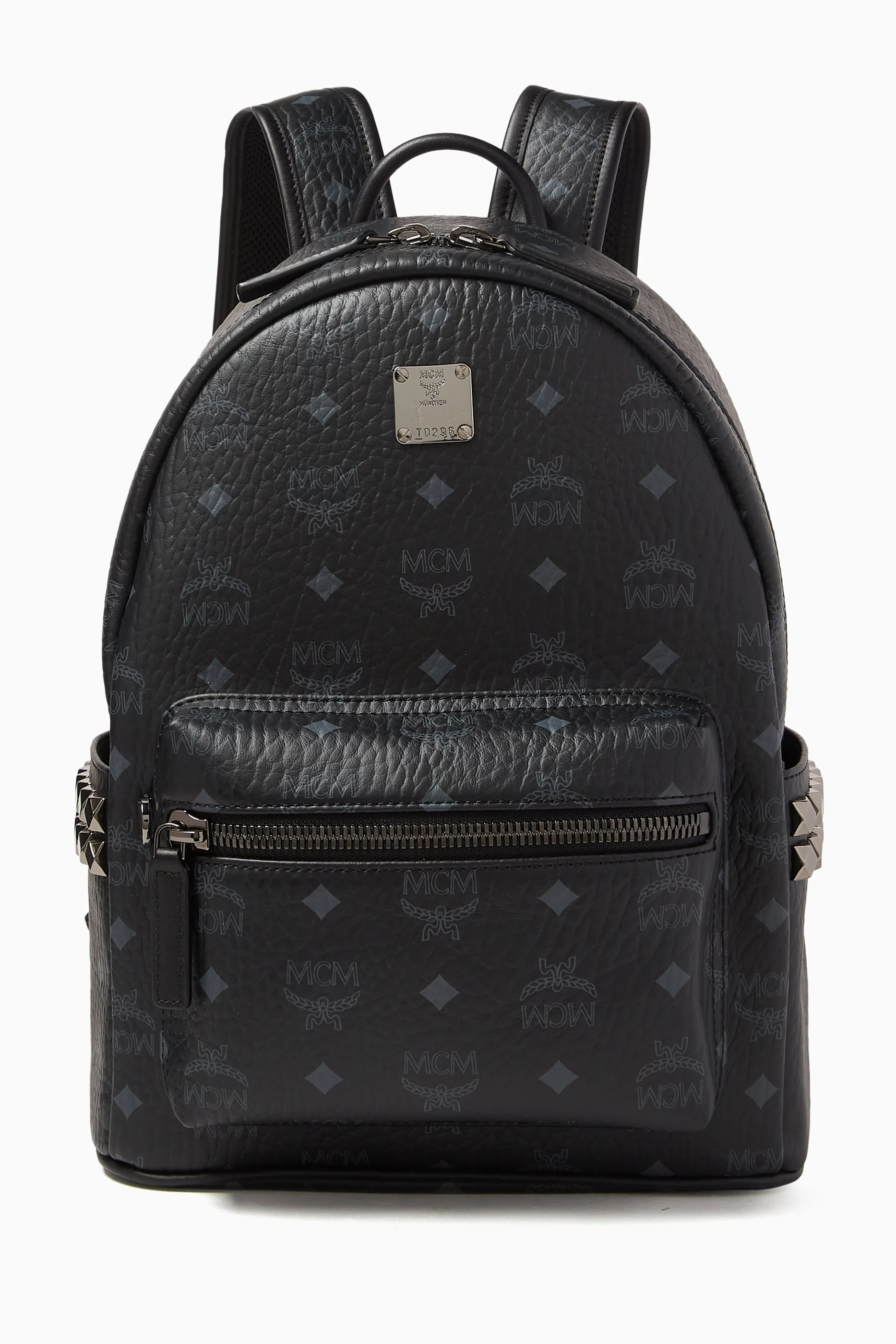 Buy MCM Black Small Stark Side Studs Backpack in Visetos For Men Online Ounass UAE