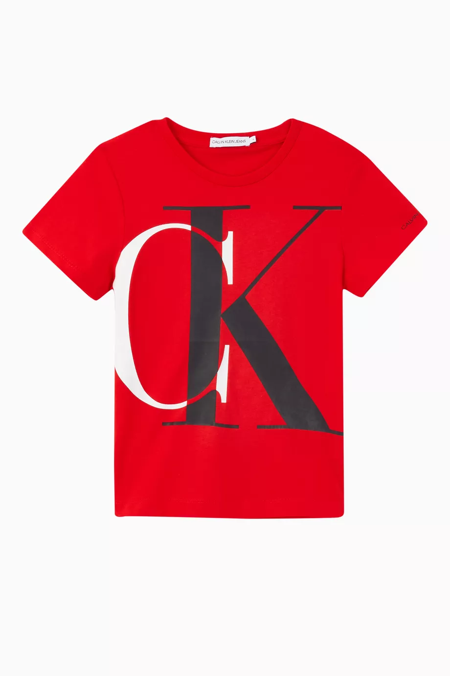 Buy Calvin Klein Red Monogram Organic Cotton T shirt For Boys Online Ounass UAE