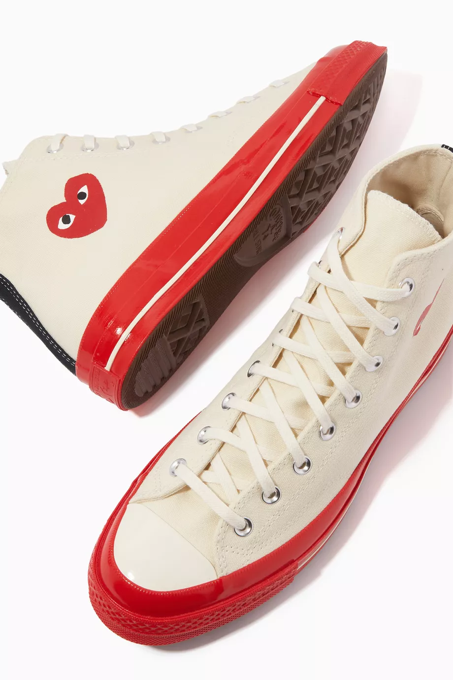 PLAY X Converse Red Sole High In Cream, 58% OFF